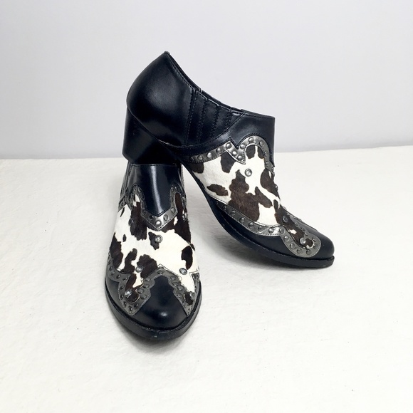 Reba | Shoes | Reba Cow Skin Leather Booties Size 6 | Poshmark